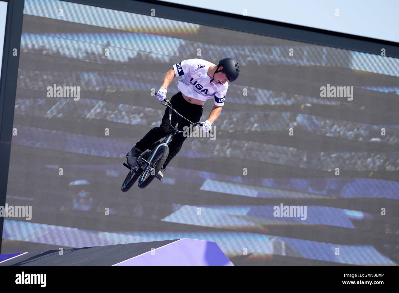 Marcus Christopher, of the United States, competes in the cycling BMX ...