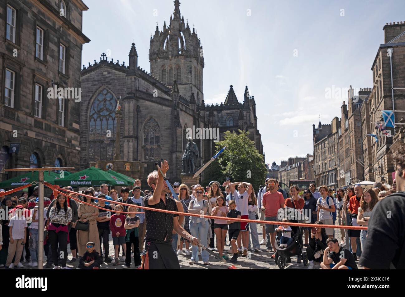 Edinburgh, city centre, Scotland, UK. 30 July 2024. Summer in the city ...