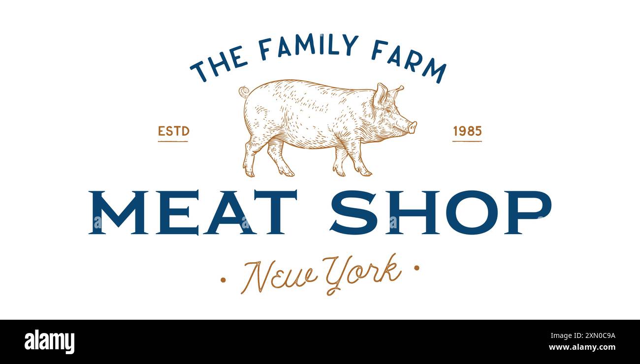 Pork, pig, hog, head, meat tag label Stock Vector Image & Art - Alamy