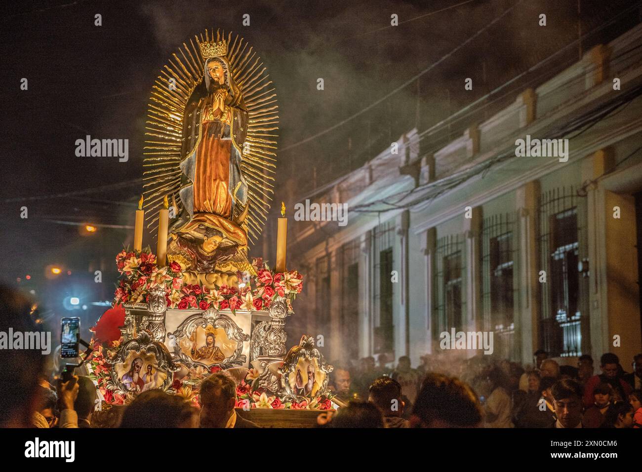 Dia de la Virgen de Guadalupe (Our Lady of Guadalupe) festival and parade in Guatemala City ...