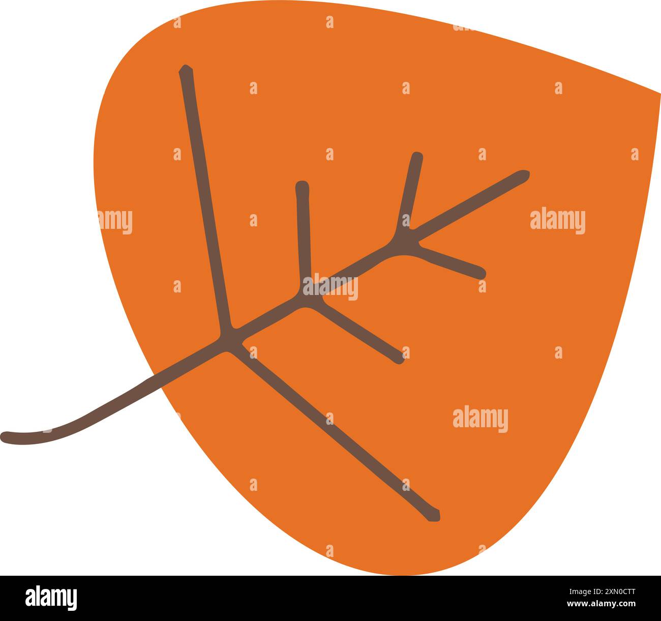 Vector flat illustration of an orange autumn leaf Stock Vector Image ...