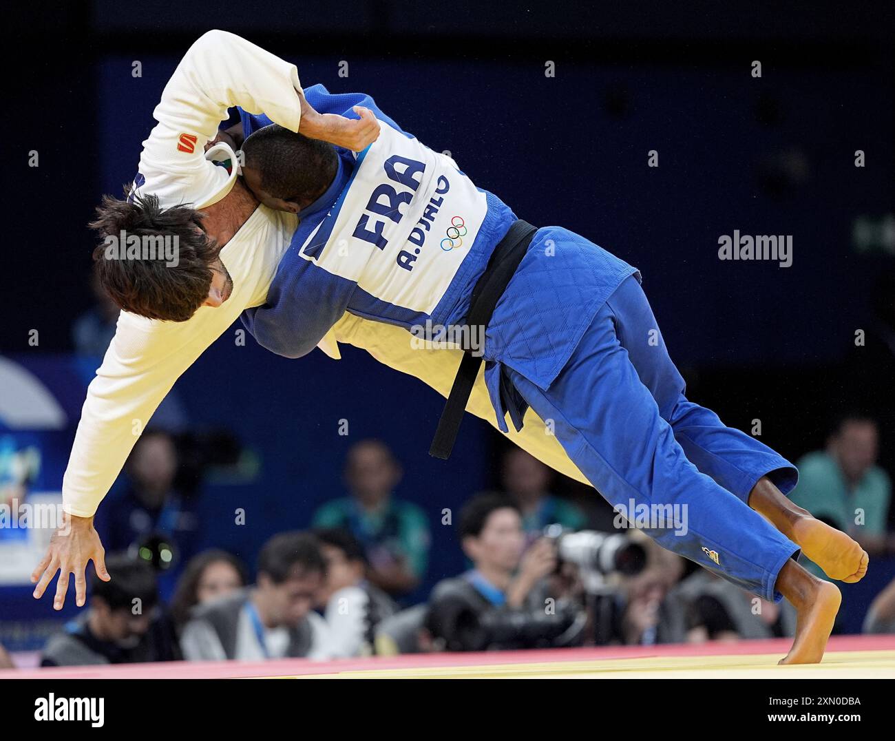 Paris, France. 30th July, 2024. Alpha Oumar Djalo (R) of France ...