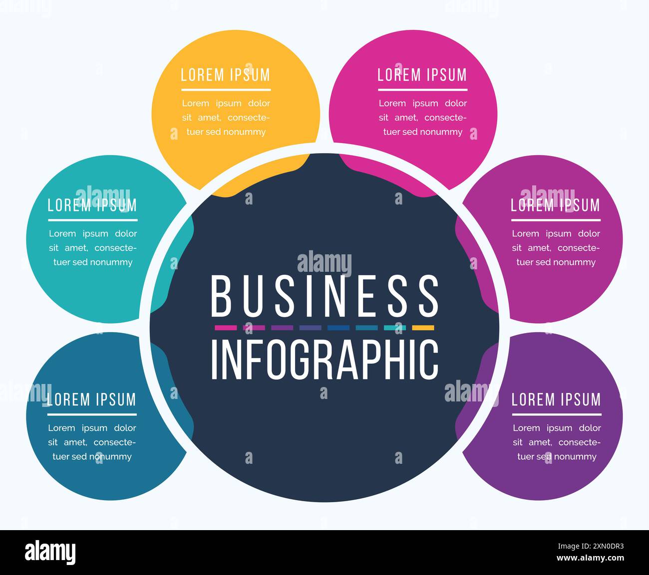 Circle Infographic design 6 steps, objects, options or elements ...