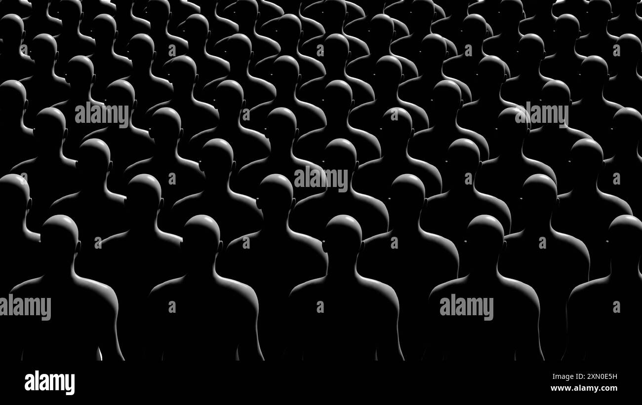 Group of Identical Figures in Uniform Rows. Conformity, conceptual ...