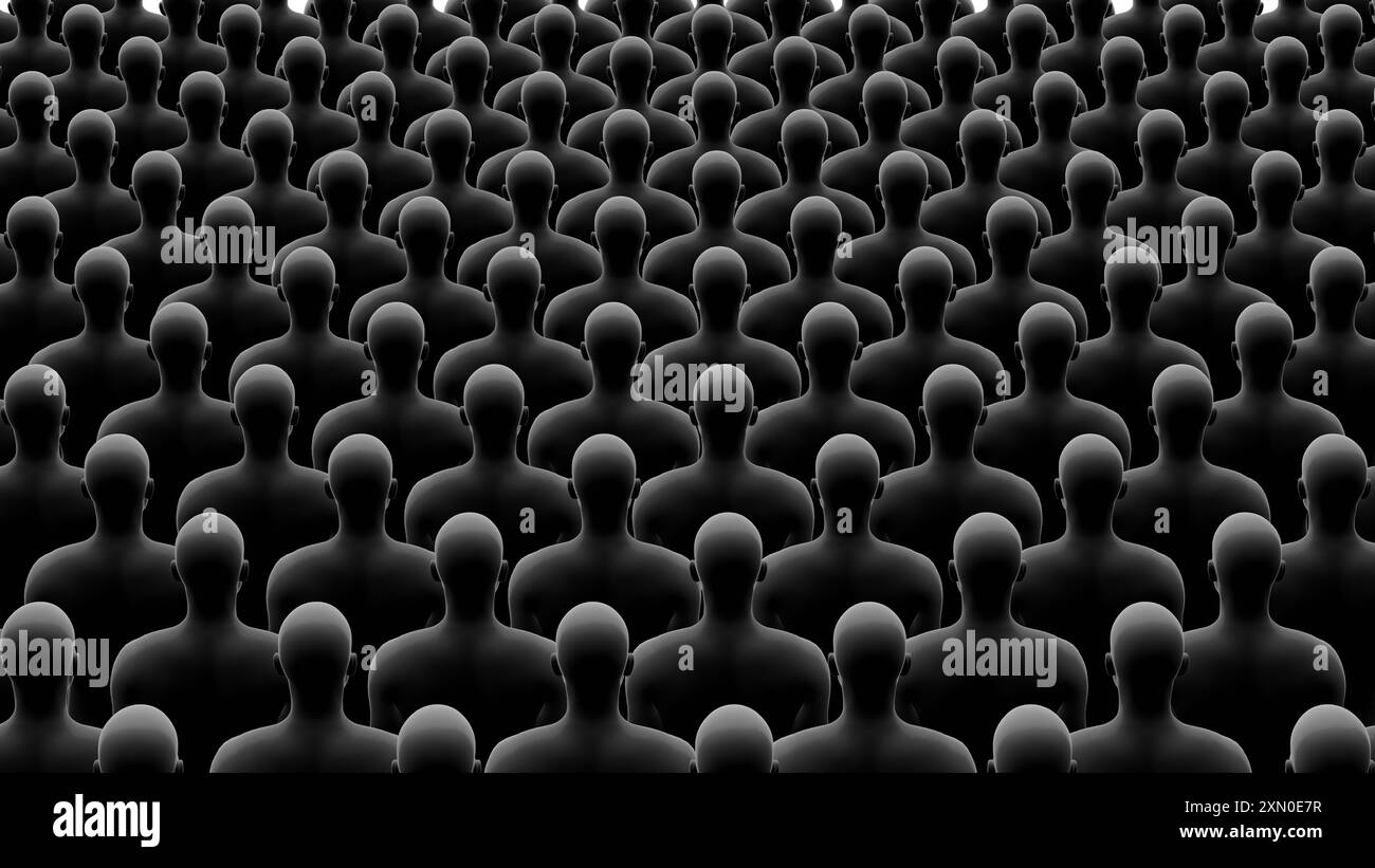 Group of Identical Figures in Uniform Rows. Conformity, conceptual ...