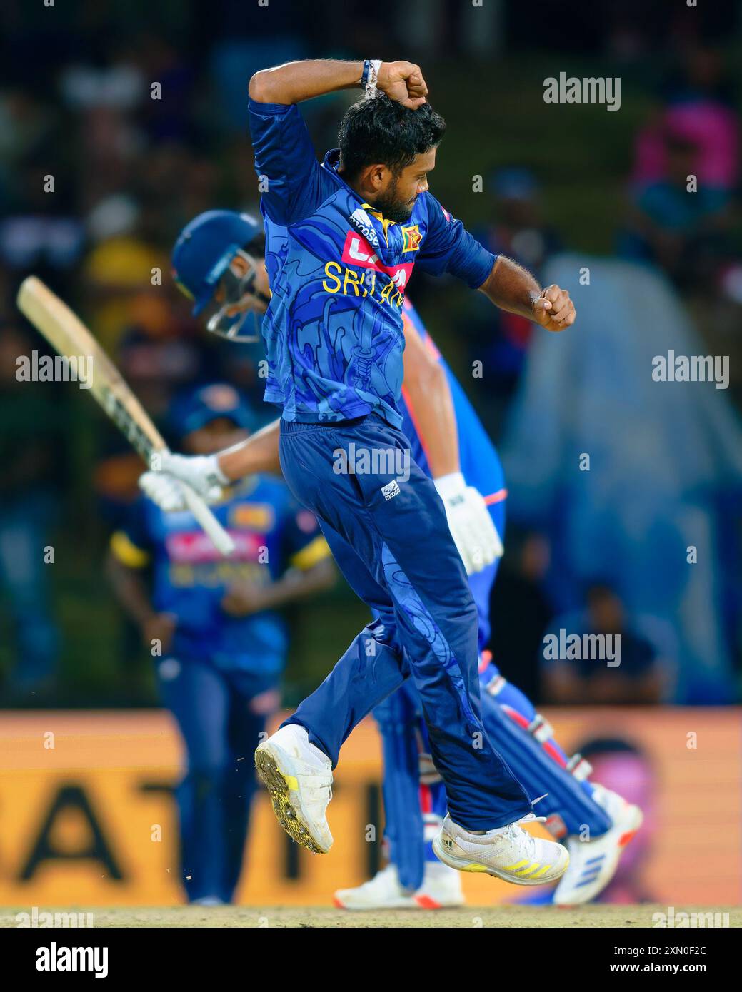 Kandy, Sri Lanka. 30th July 2024. Sri Lanka's Ramesh Mendis (R ...