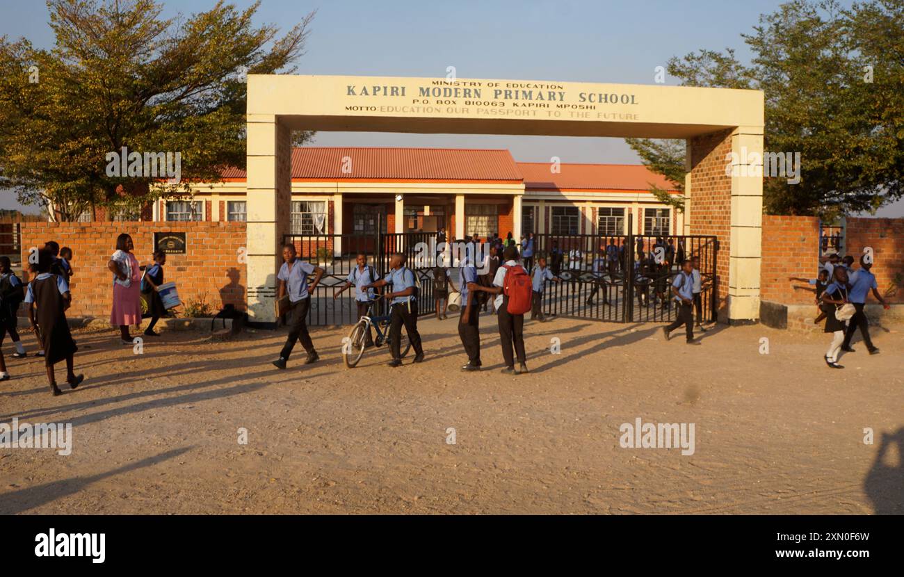 Lusaka, Zambia. 16th July, 2024. Students are seen at the entrance of ...