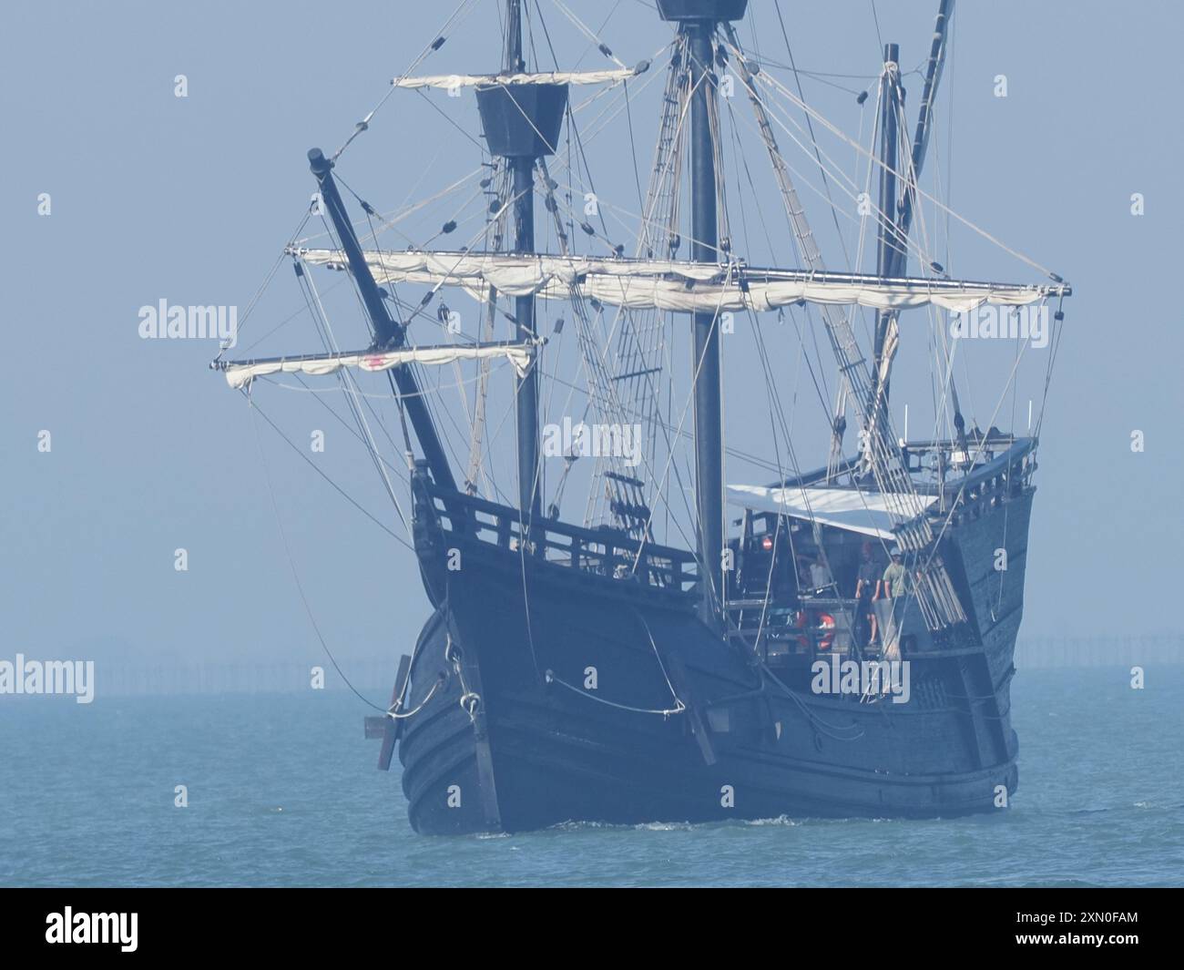 Sheerness, Kent, UK. 30th July, 2024. Nao Victoria replica ship seen ...