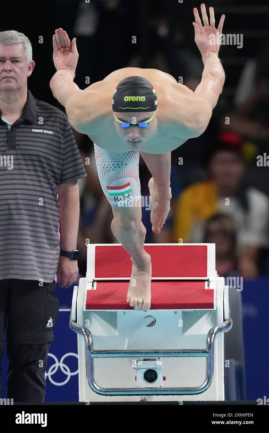 Paris, France. 30th July, 2024. Kristof Milak of Hungary competes ...