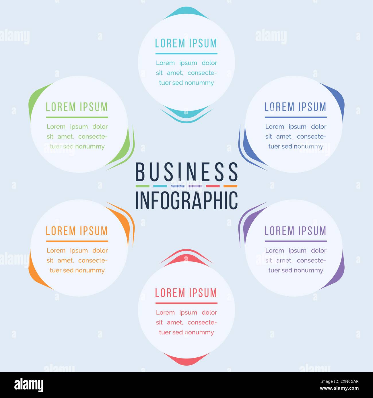 Business Infographic design 6 Steps, objects, elements or options ...