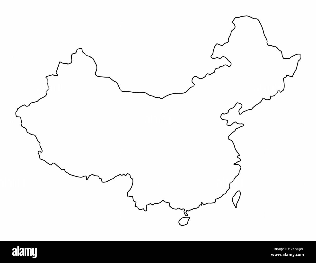 China outline map isolated on white background Stock Vector Image & Art ...