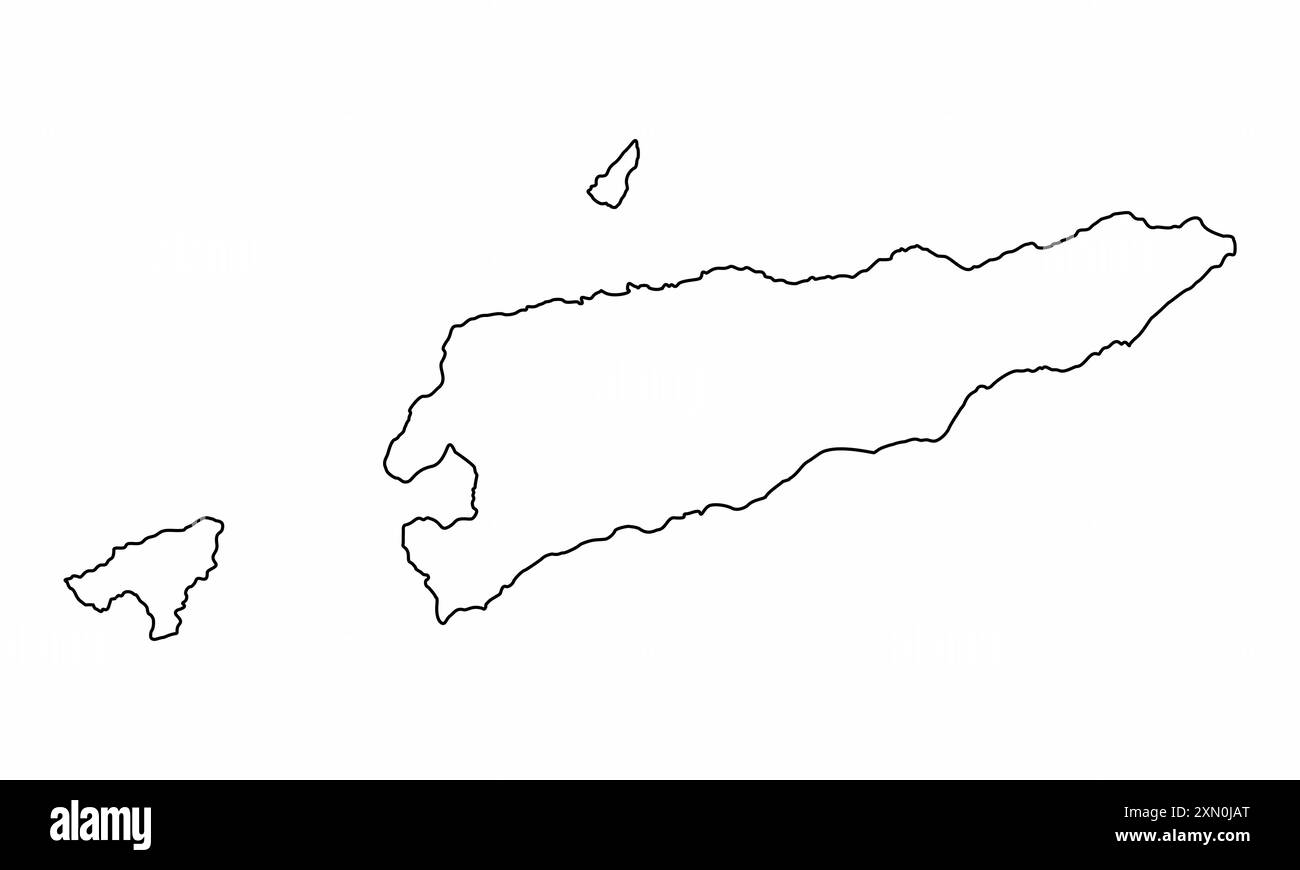 East Timor outline map isolated on white background Stock Vector Image ...