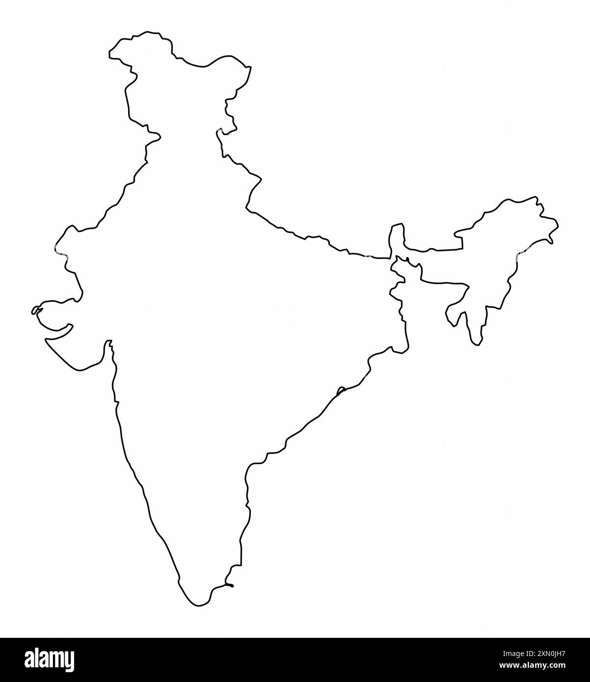 India outline map isolated on white background Stock Vector Image & Art ...