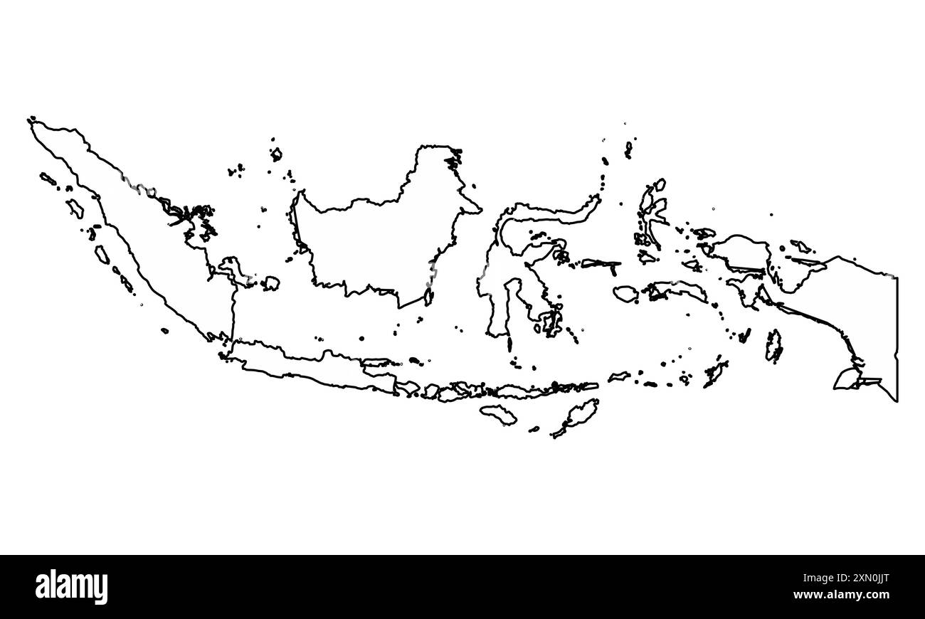 Indonesia outline map isolated on white background Stock Vector Image ...