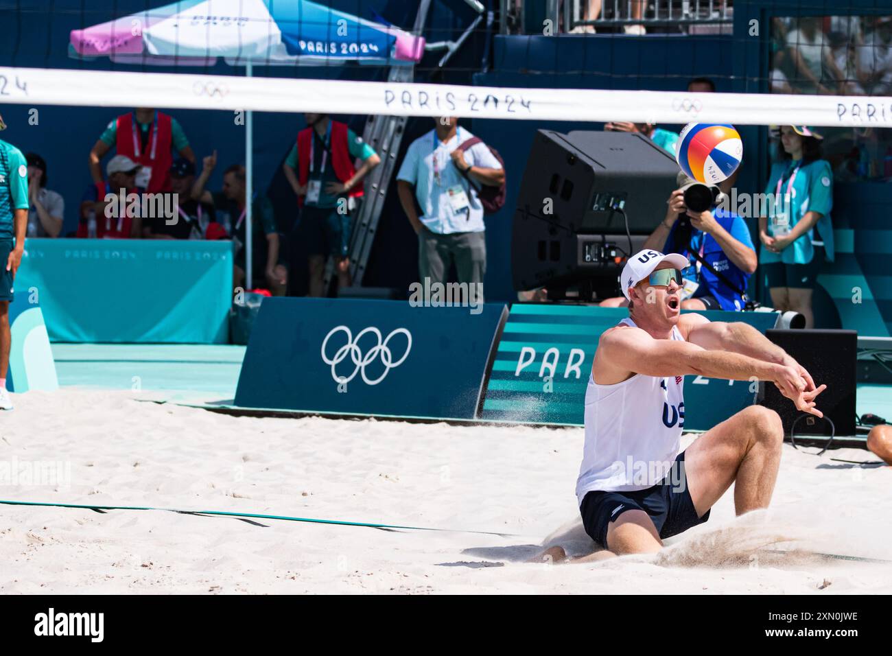 Andrew Benesh (USA), Beach Volleyball, Men's Preliminary Phase during the Olympic Games Paris ...