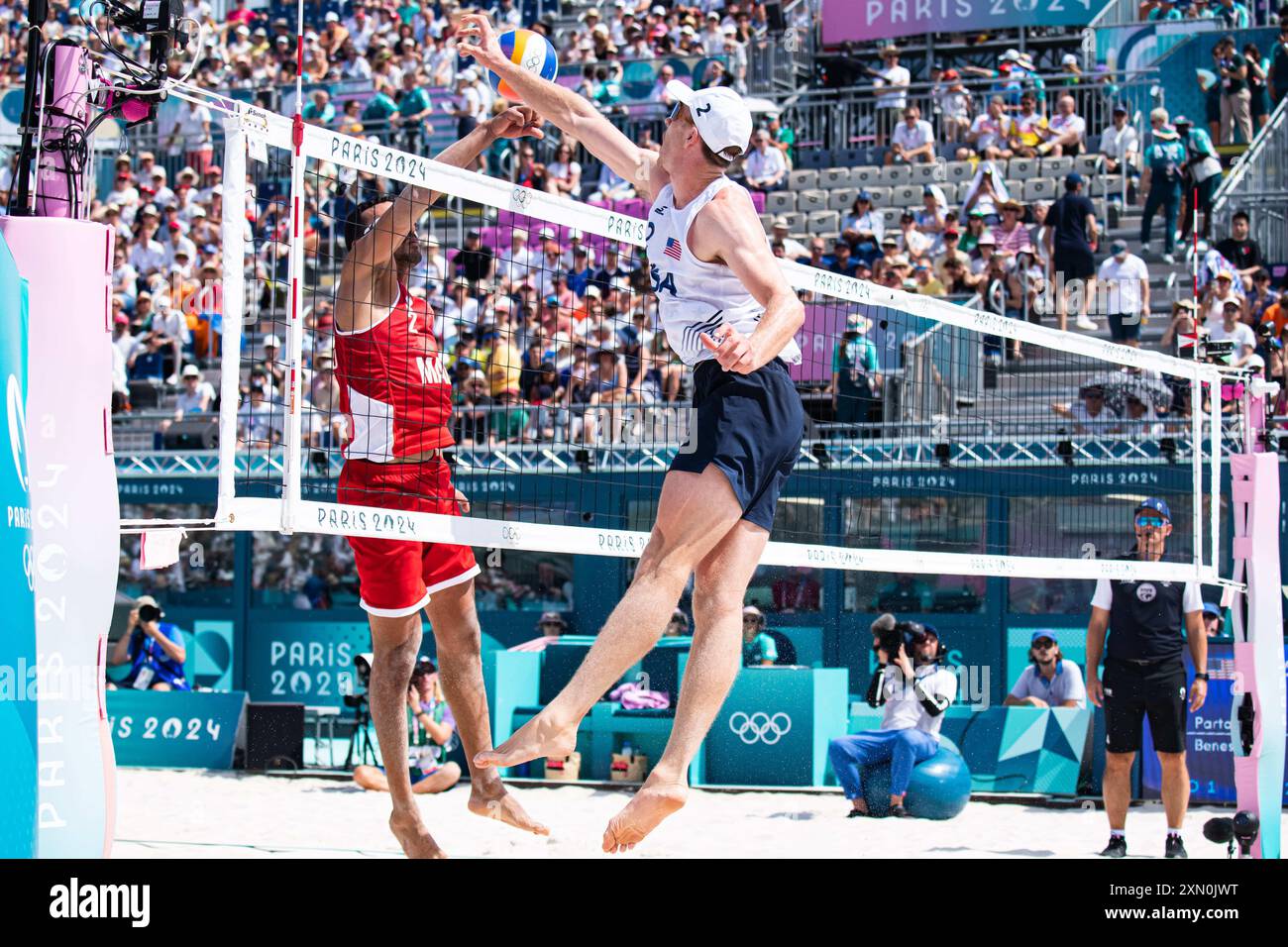 Andrew Benesh (USA), Beach Volleyball, Men's Preliminary Phase during the Olympic Games Paris ...