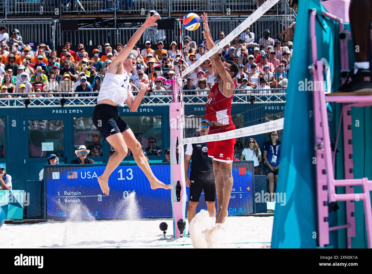 Andrew Benesh (USA), Beach Volleyball, Men's Preliminary Phase during the Olympic Games Paris ...