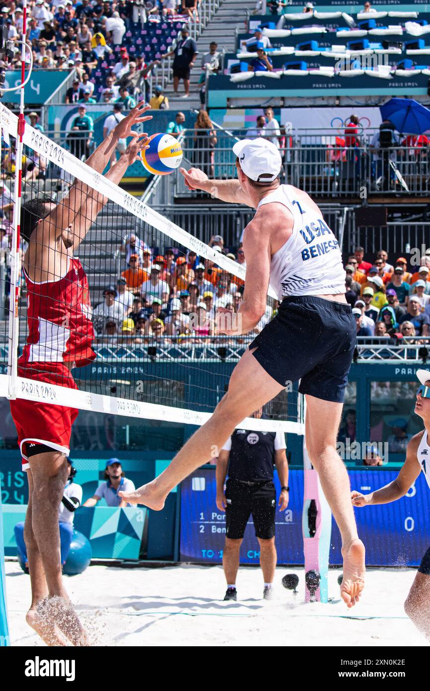 Andrew Benesh (USA), Beach Volleyball, Men's Preliminary Phase during ...