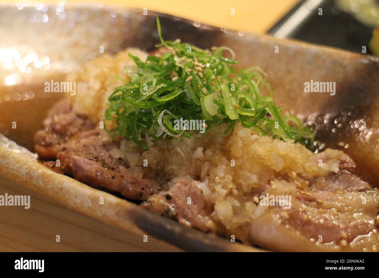 Japanese cuisine : Pork and grated daikon radish in Kyoto, Japan Stock ...