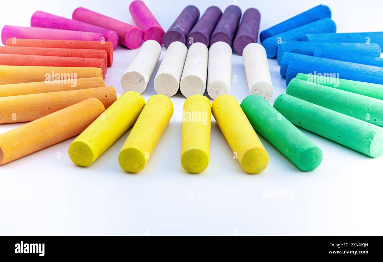 Colored sidewalk chalks stick. Multi color chalk for drawing and ...
