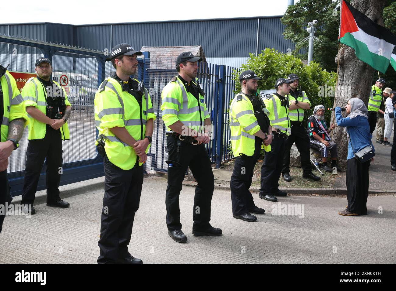 July 30, 2024, Shenstone, England, UK: Police officers form a cordon ...