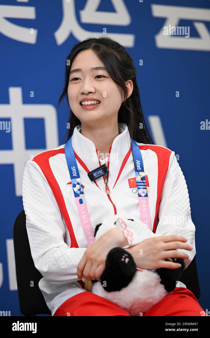 Paris, France. 27th July, 2024. Gold medalist Huang Yuting of China ...