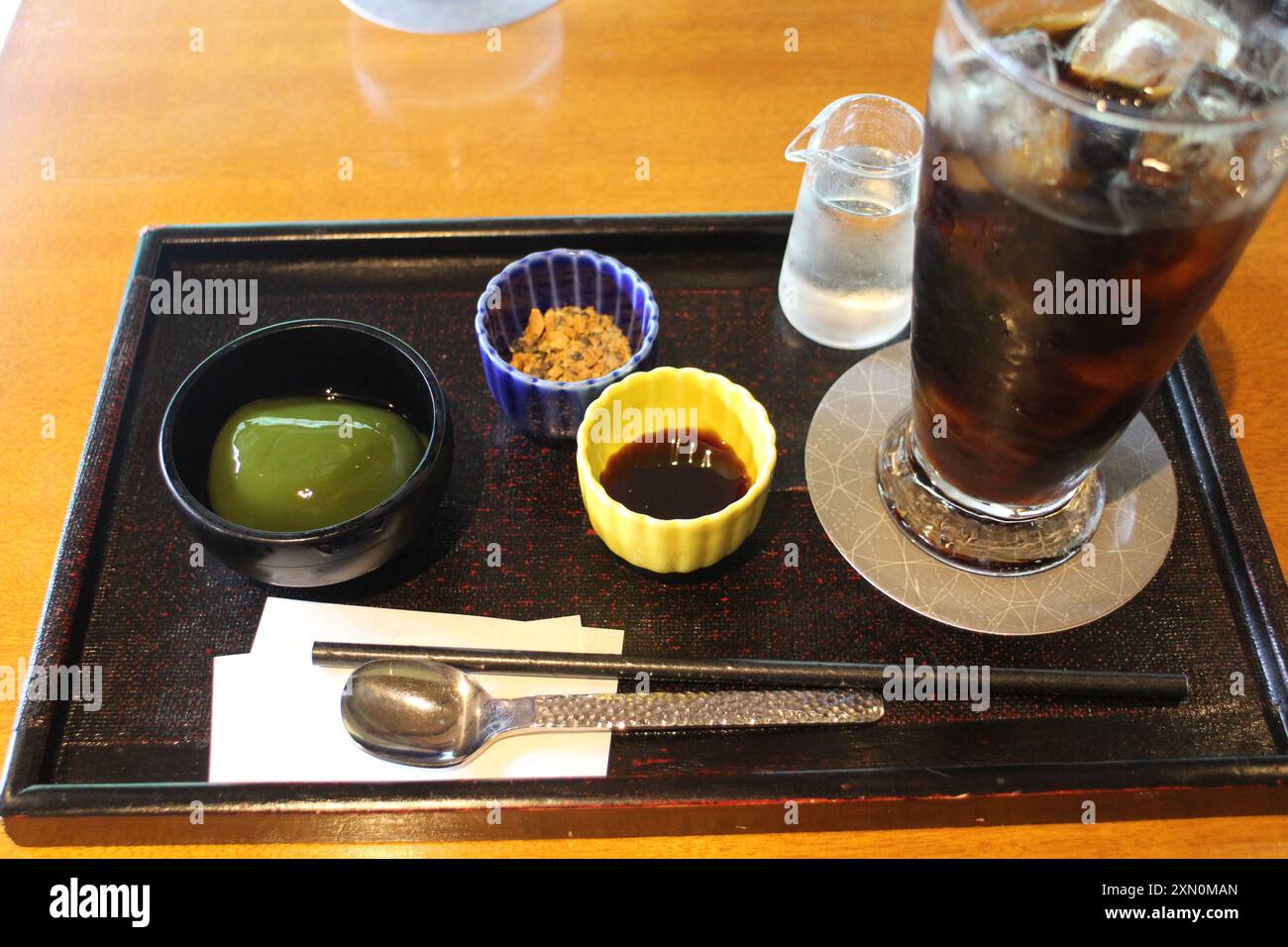 Iced coffee and Japanese sweets in Kyoto, Japan Stock Photo - Alamy