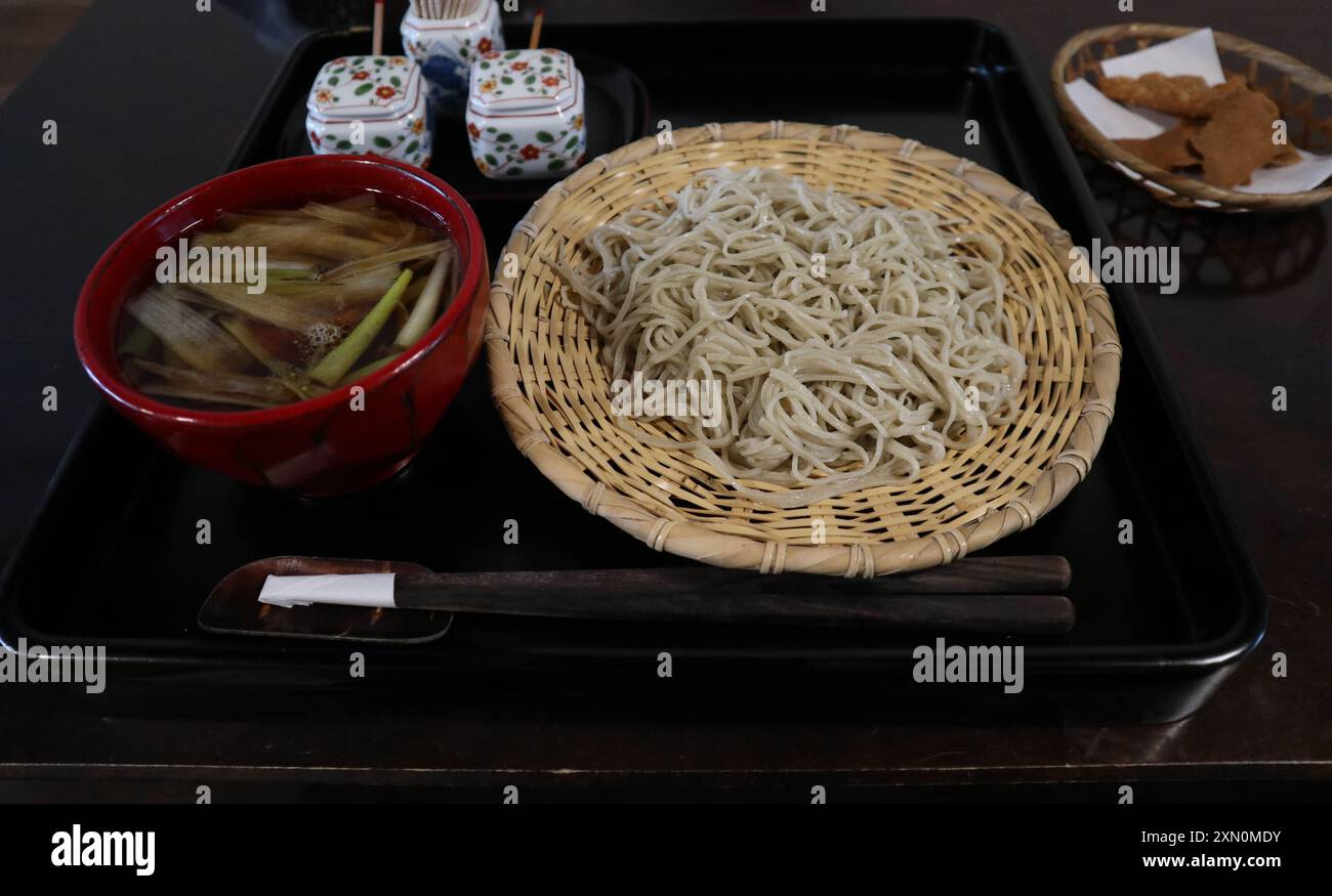 Japanese cuisine : Kamo seiro (Duck soba noodles) in Kyoto, Japan Stock ...