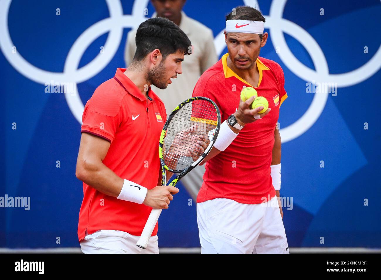 ALCARAZ Carlos and NADAL Rafael of Spain during the Tennis match ...