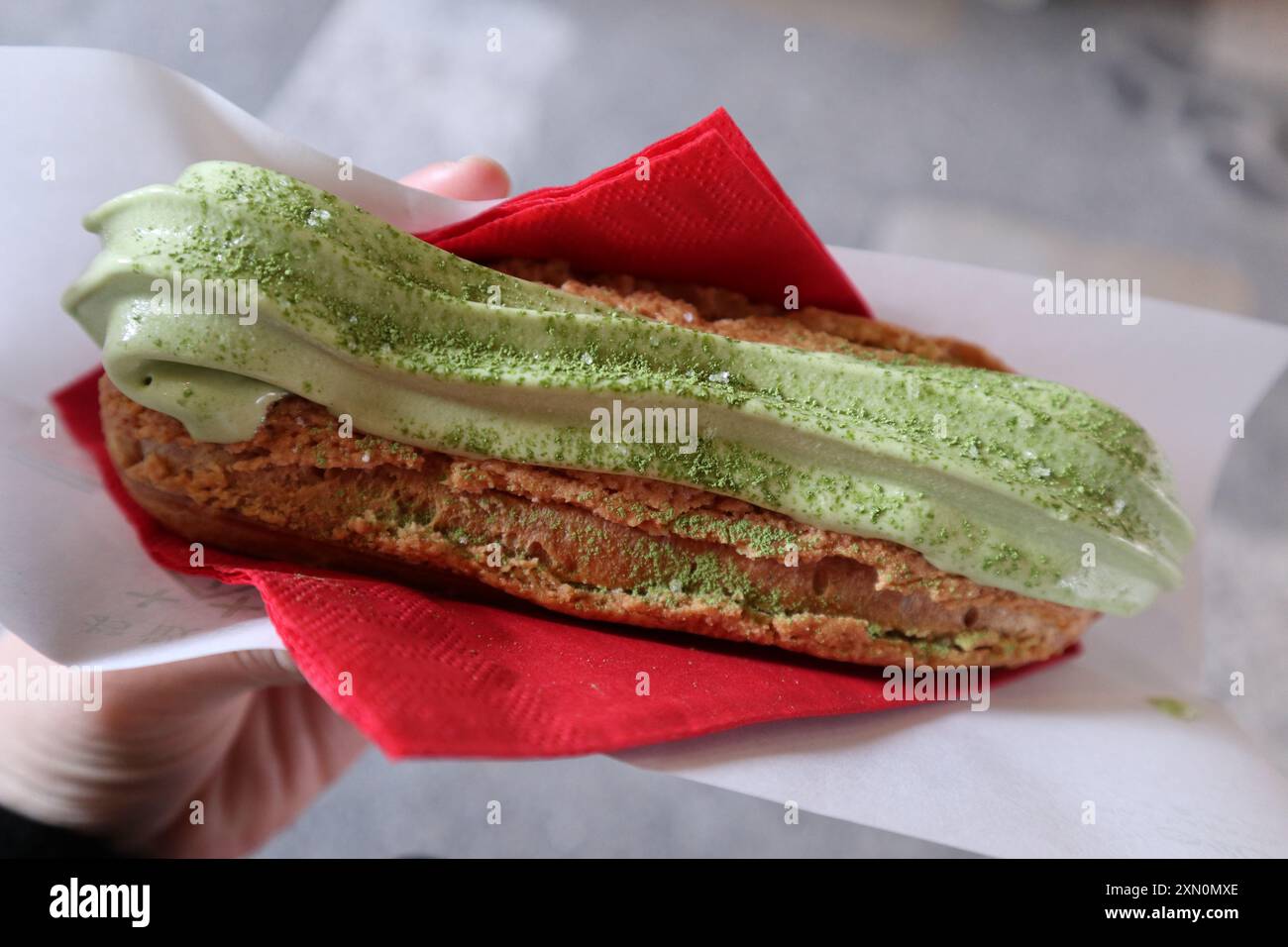 Matcha eclair in Kyoto, Japan Stock Photo - Alamy