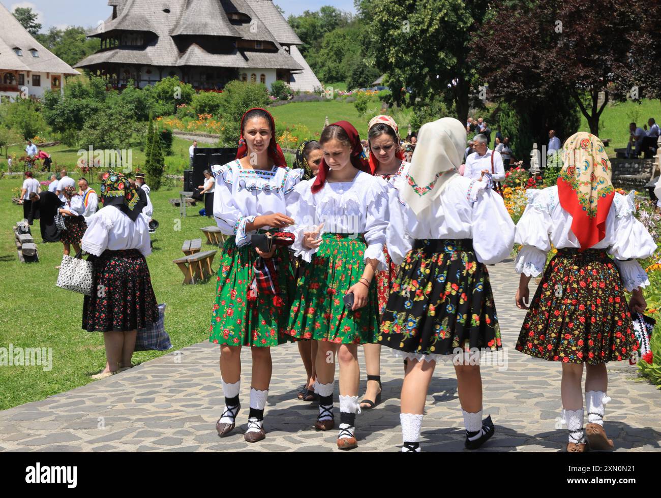 Barsana, an active Orthodox monastery with many quaint buildings all ...