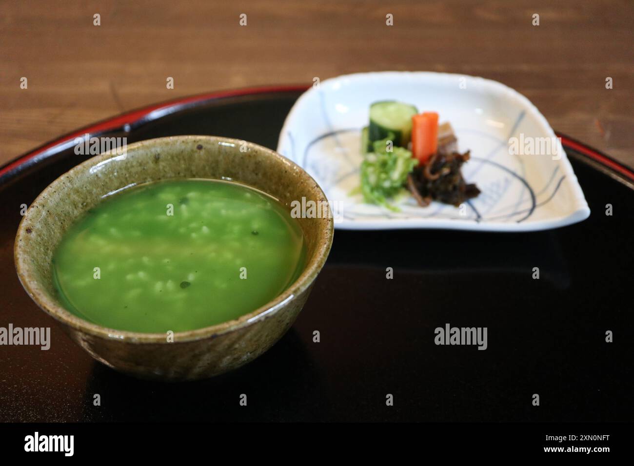 Japanese cuisine : Chazuke and pickles in Kyoto, Japan Stock Photo - Alamy