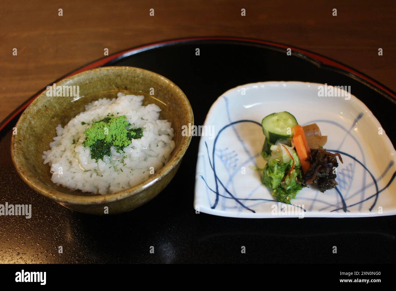 Japanese cuisine : Chazuke and pickles in Kyoto, Japan Stock Photo - Alamy
