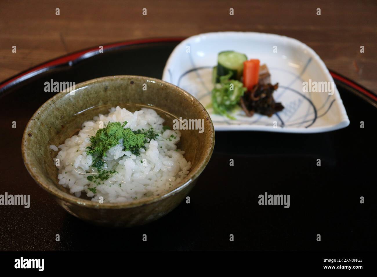 Japanese cuisine : Chazuke and pickles in Kyoto, Japan Stock Photo - Alamy