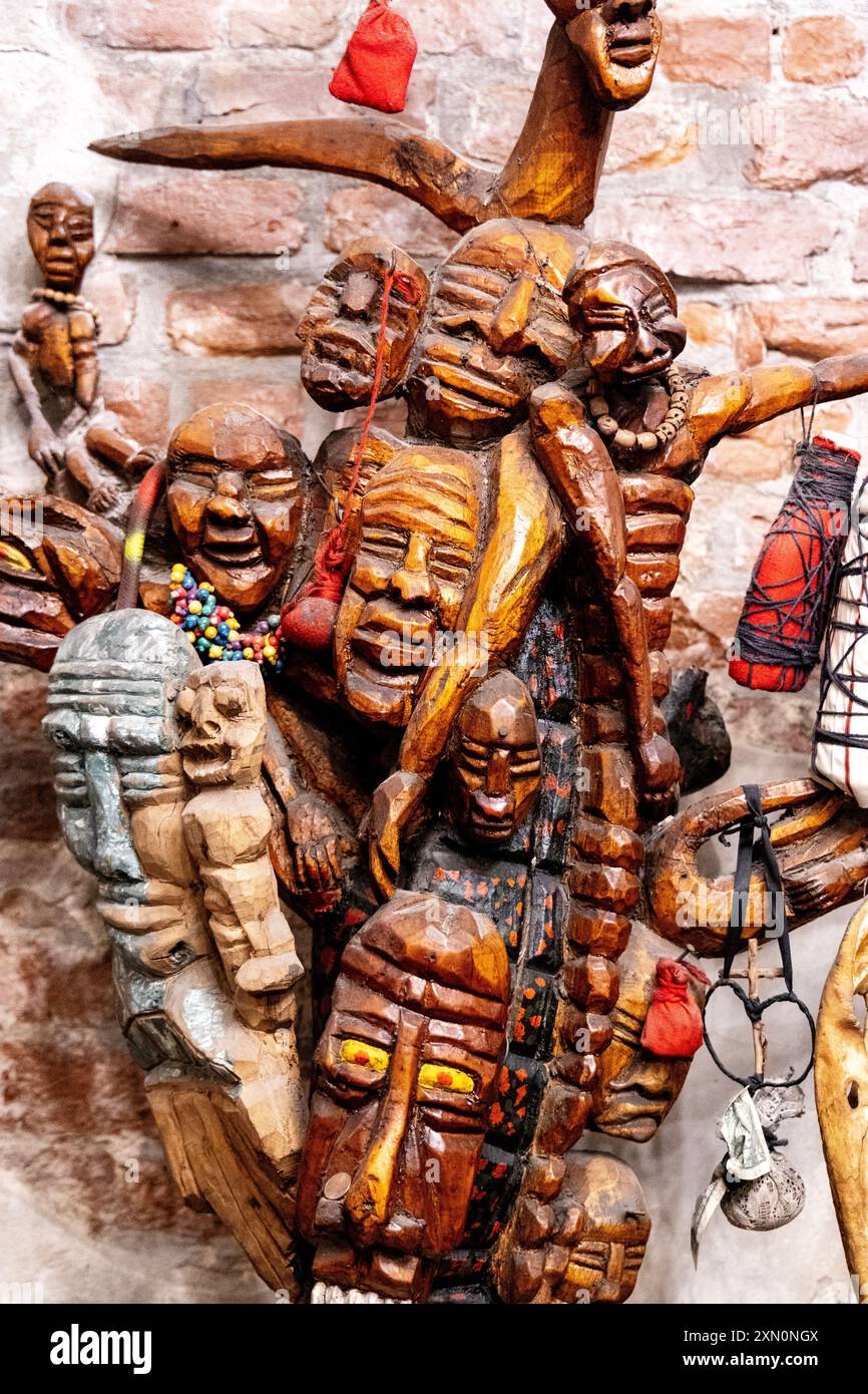 Wooden sculpture at the New Orleans Historic Voodoo Museum, New Orleans ...
