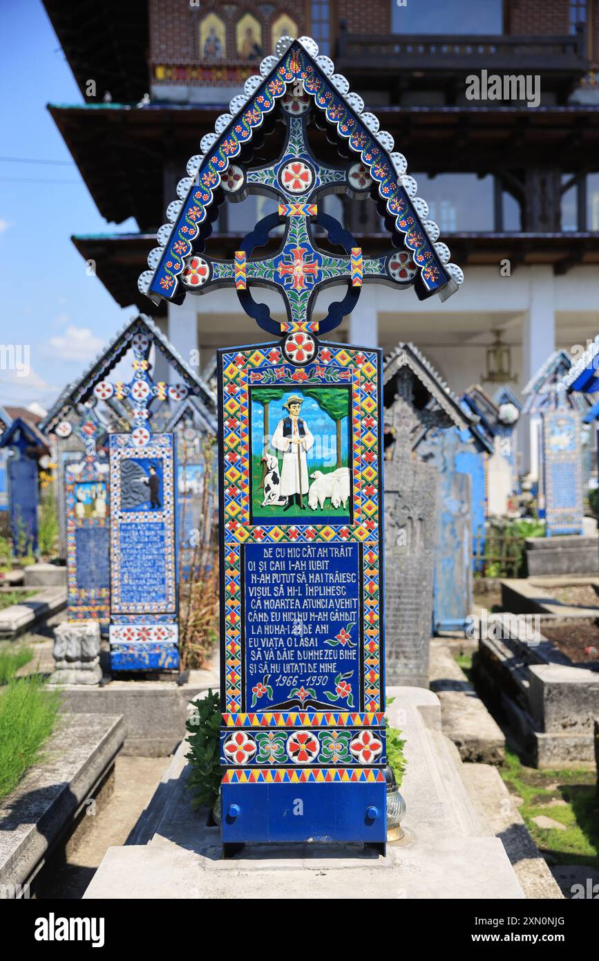 The Merry Cemetery, Sapanta, Maramures, famous for brightly coloured ...