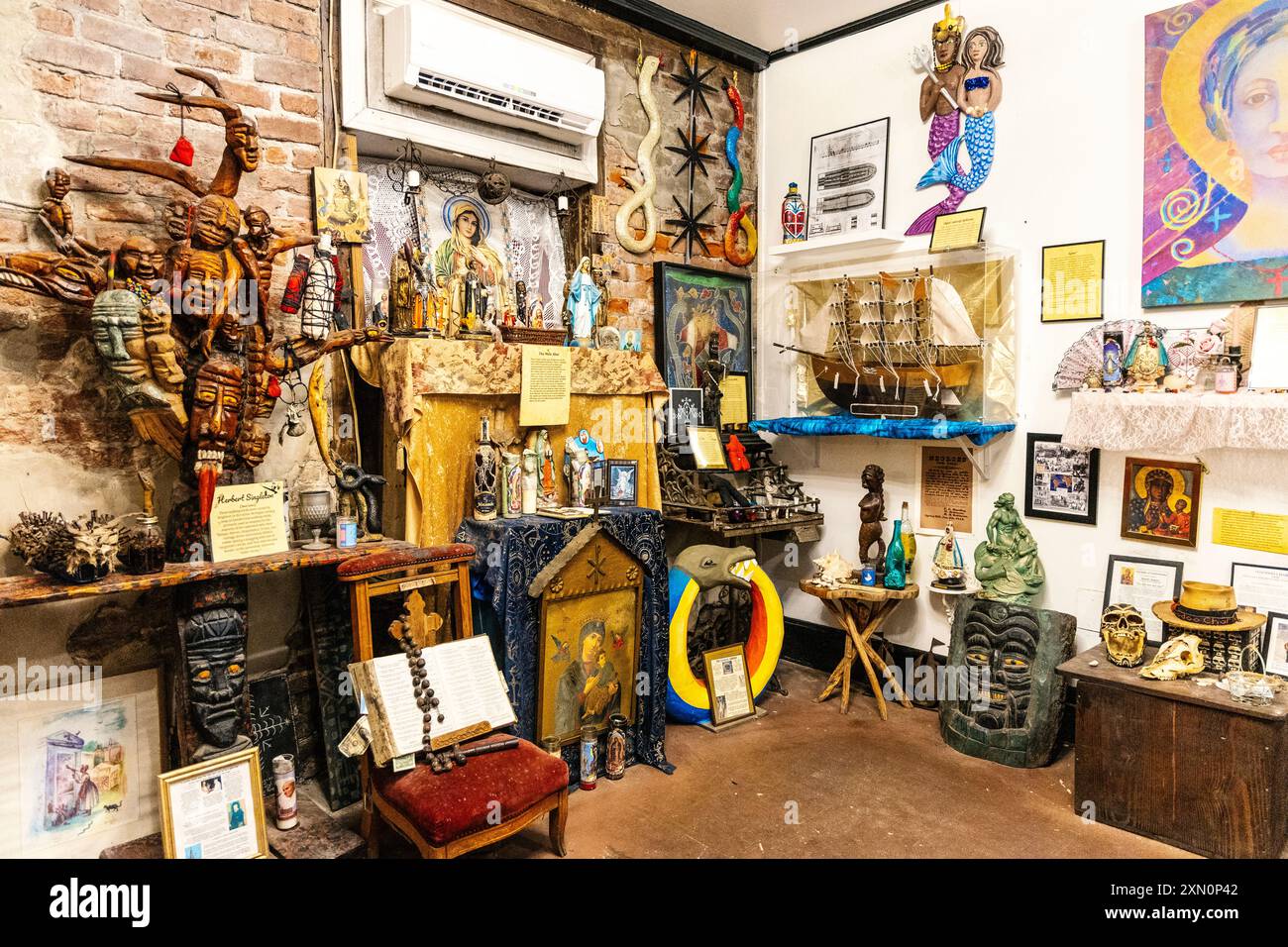 Interior filled with artifacts and a Voodoo altar at the New Orleans ...