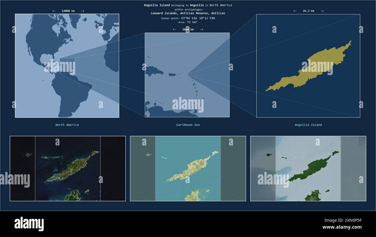 Anguilla Island in the Caribbean Sea - belonging to Anguilla. Described ...