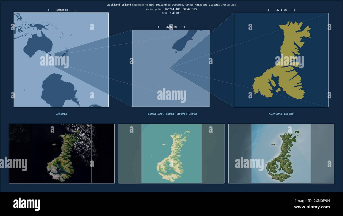Auckland Island in the Tasman Sea - belonging to New Zealand. Described ...