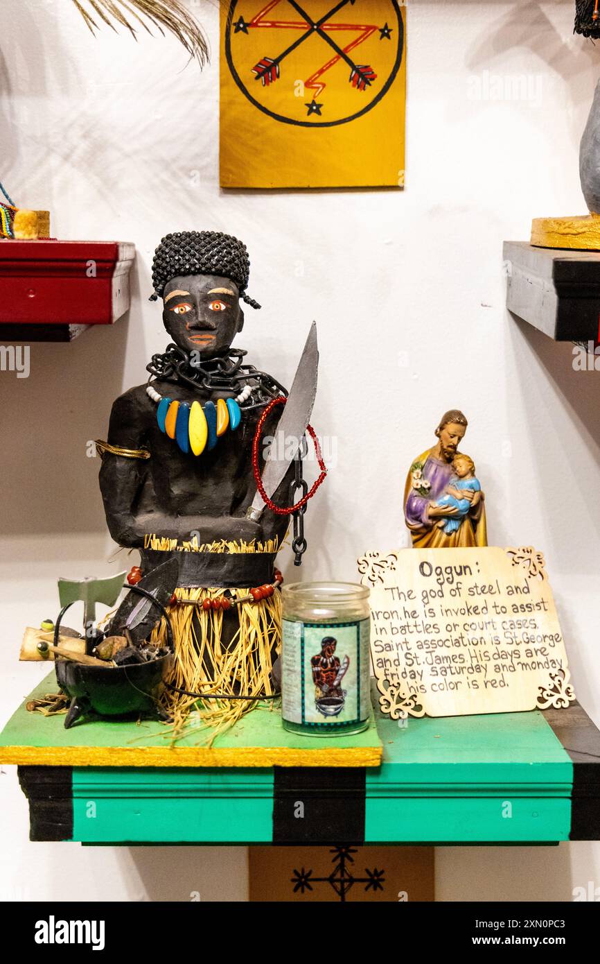 Figurine of Oggun the god of steel and iron at the New Orleans Historic ...