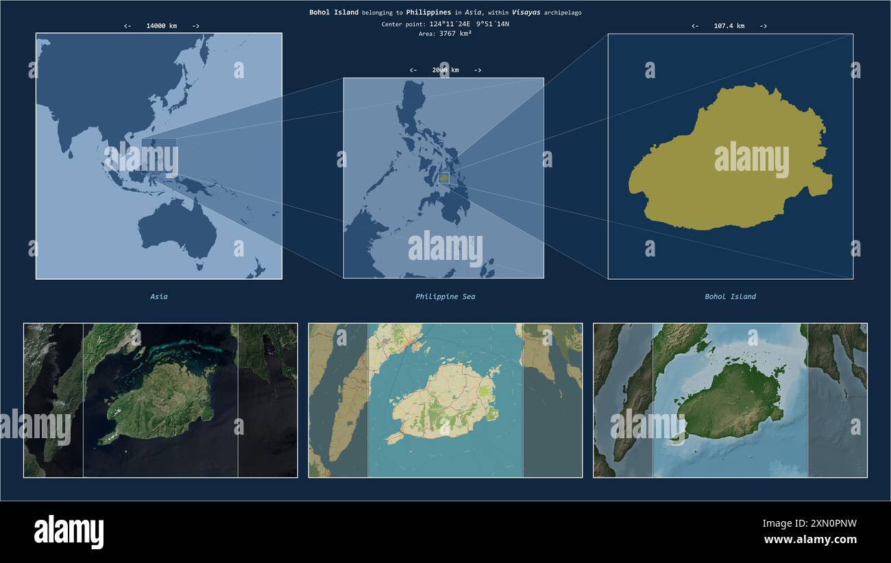Bohol outline map hi-res stock photography and images - Alamy