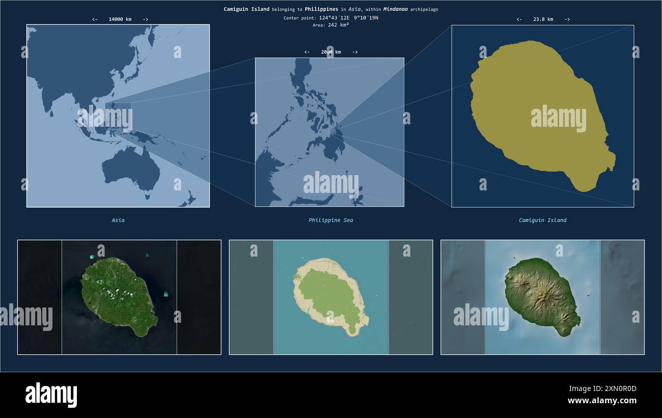 Camiguin outline map hi-res stock photography and images - Alamy