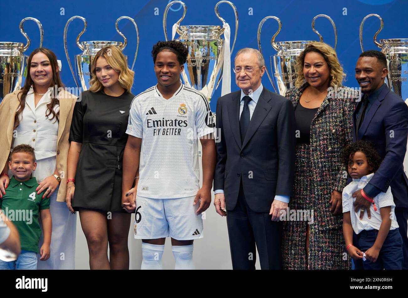 Brazilian forward Endrick during his presentation as a new Real Madrid ...