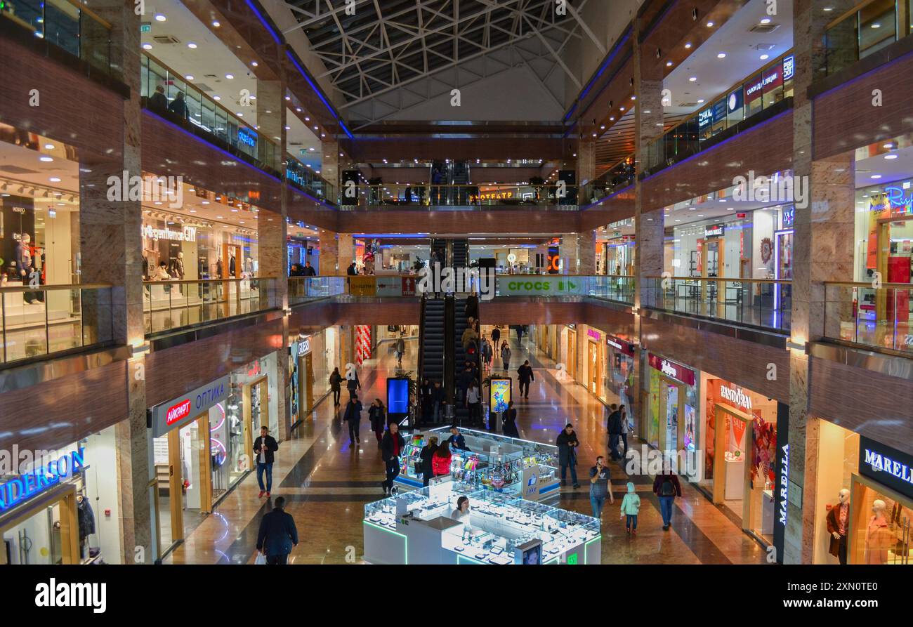 Moscow, Russia, November 2019: a Large modern multi-brand shopping ...