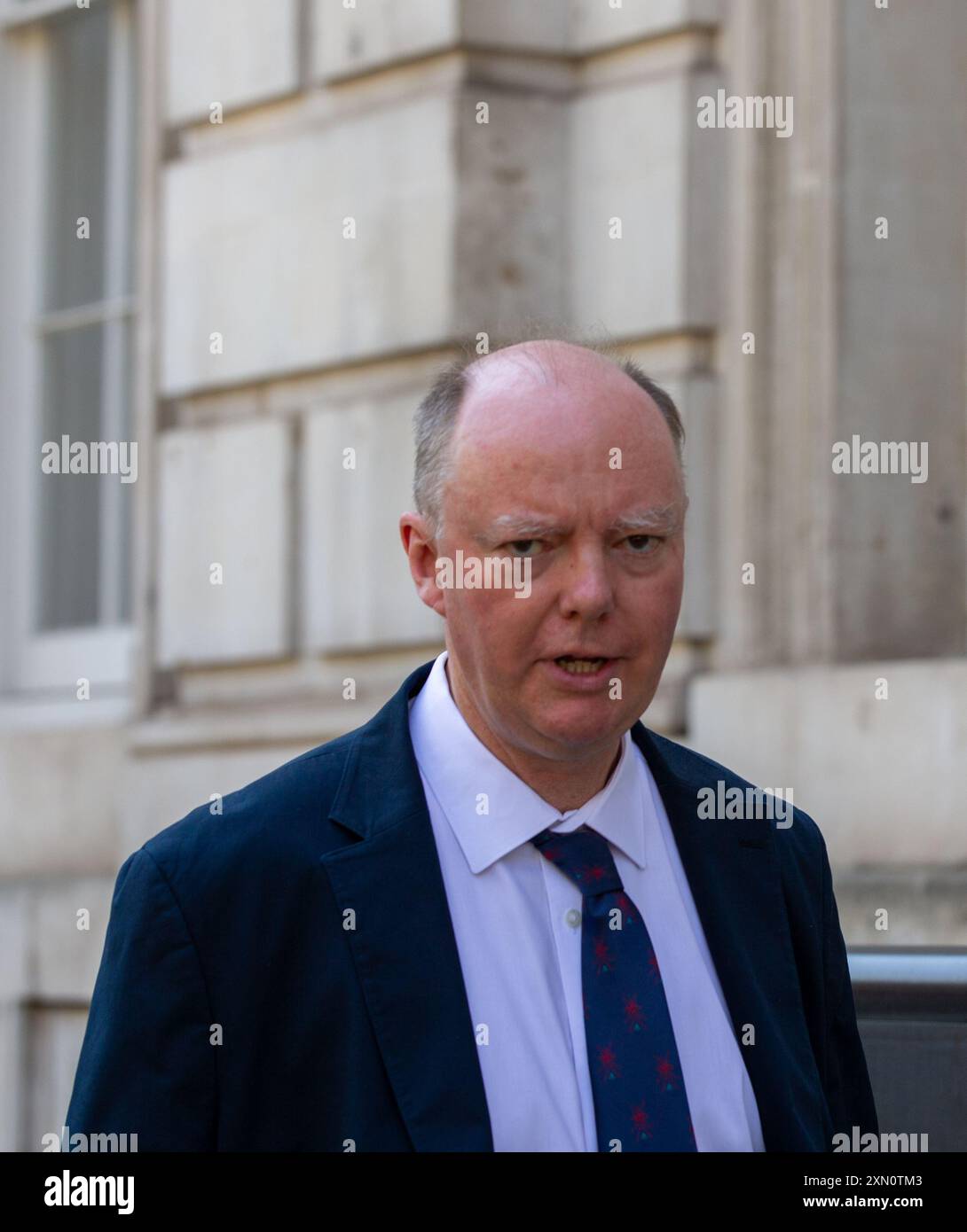 London, UK. 30th July, 2024. Professor Sir Chris Whitty seen outside cabinet office Whitehall ...