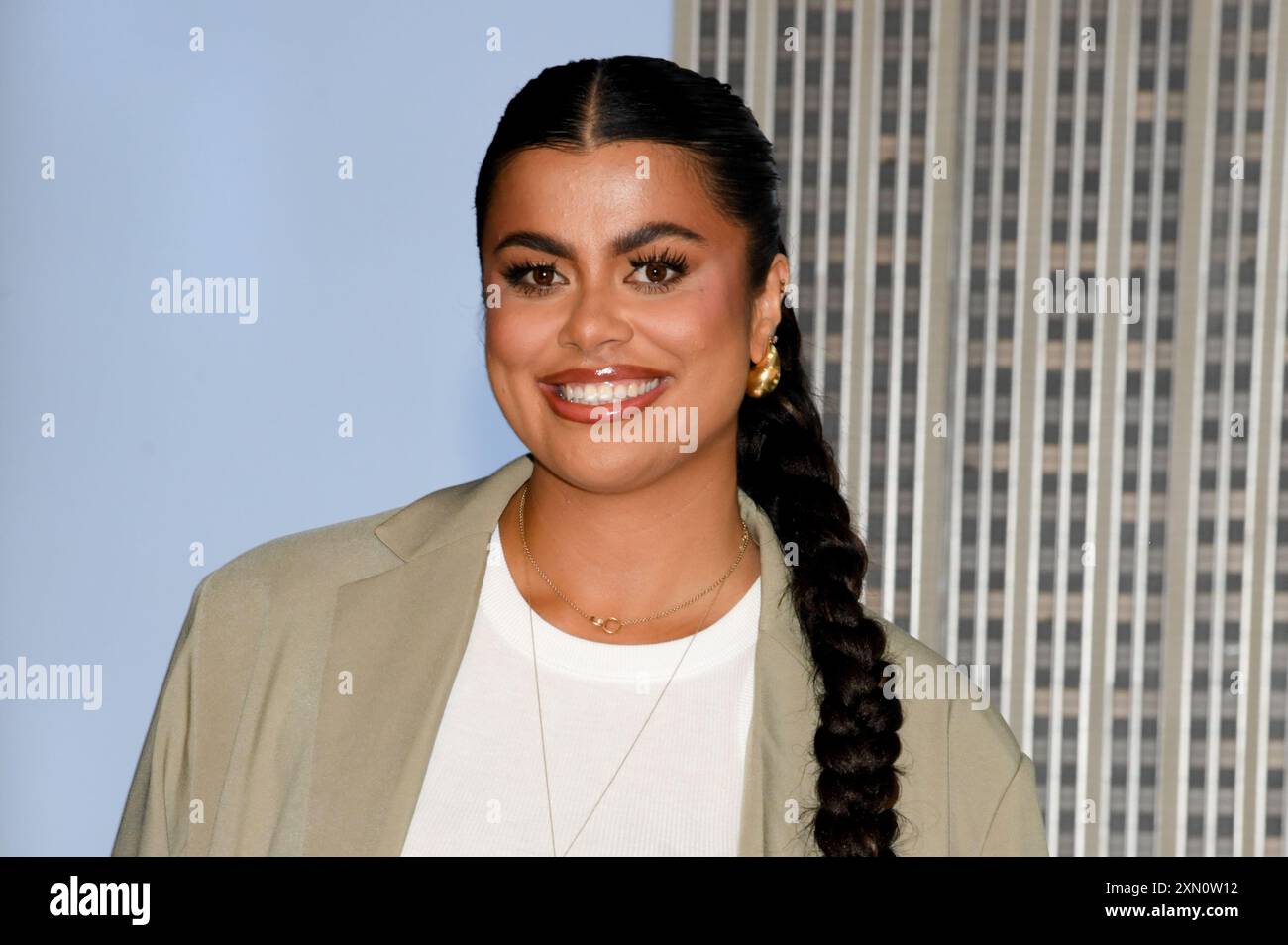 New York, USA. 30th July, 2024. Drew Afualo visits the Empire State ...