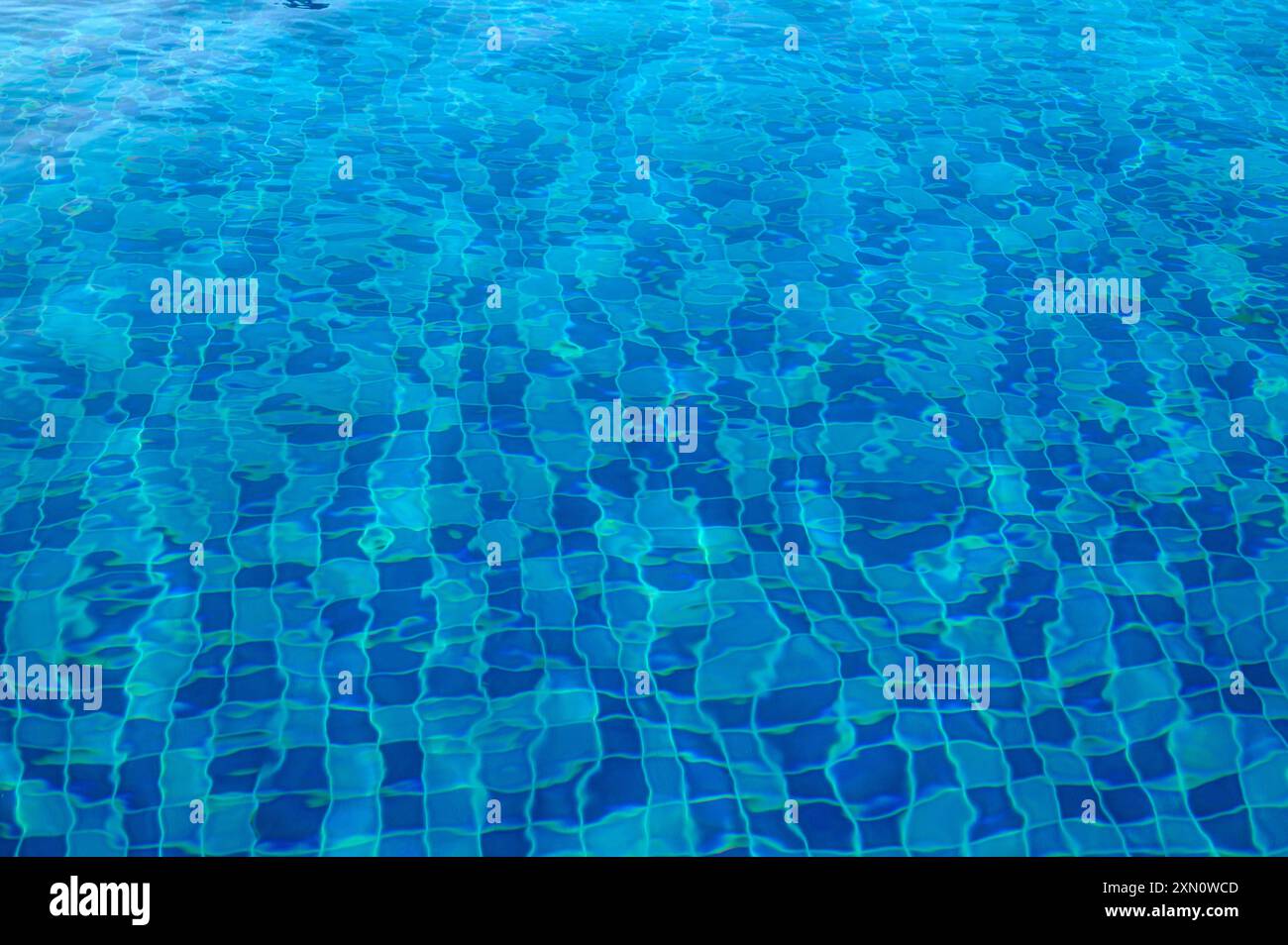 Underwater view of sunlight reflecting on the swimming pool floor ...