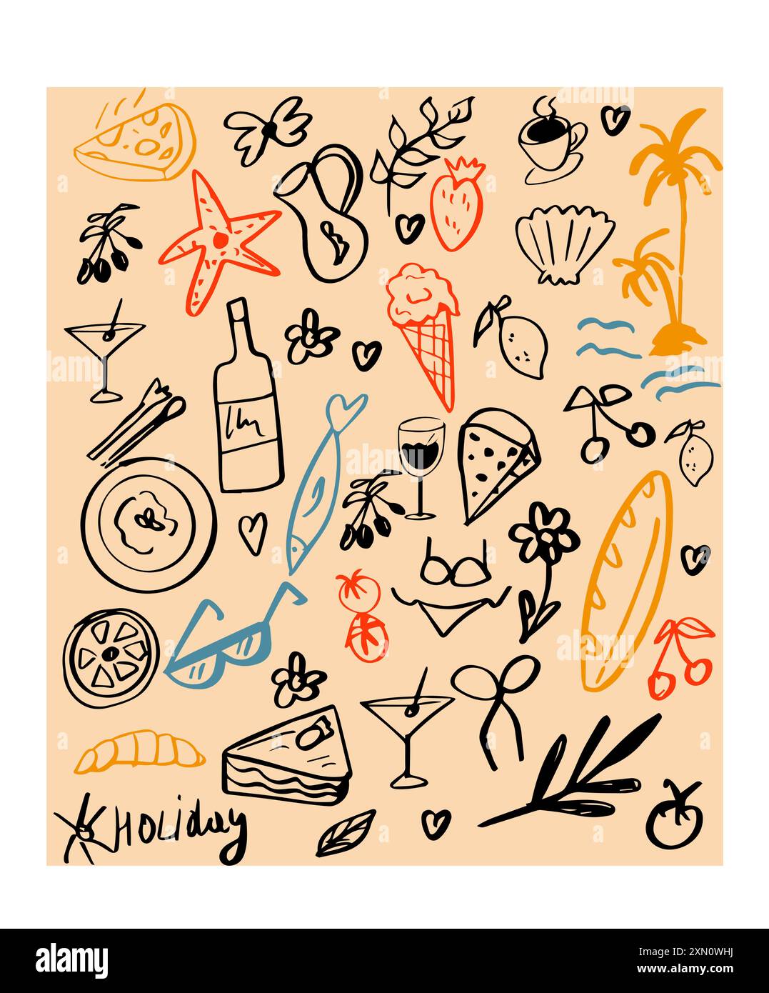 food hand draw vector poster Stock Vector Image & Art - Alamy