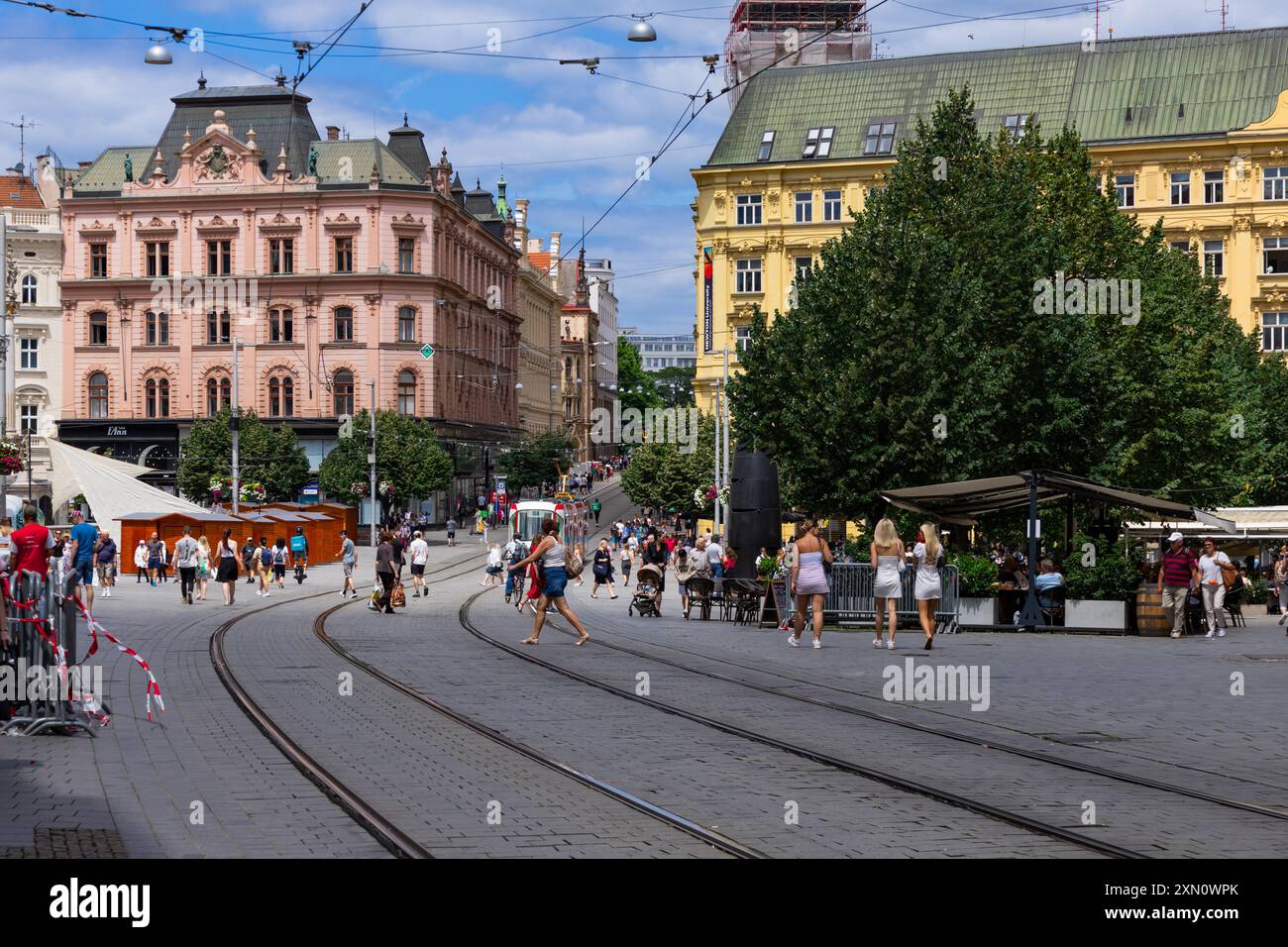 Brno, Czech Republic. June 24, 2024. View of Brno main square (Liberty ...