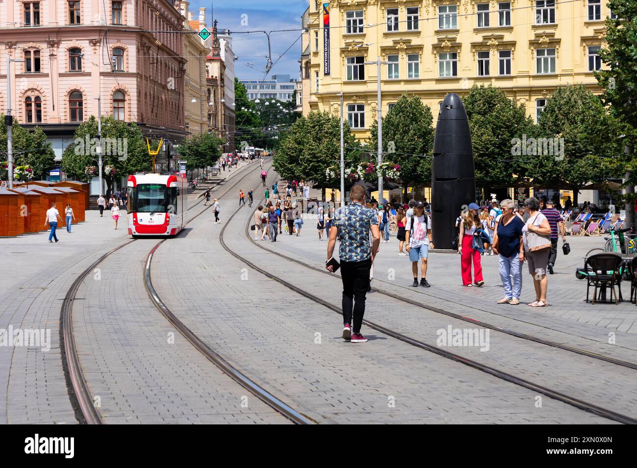 Brno, Czech Republic. June 24, 2024. View of Brno main square (Liberty ...